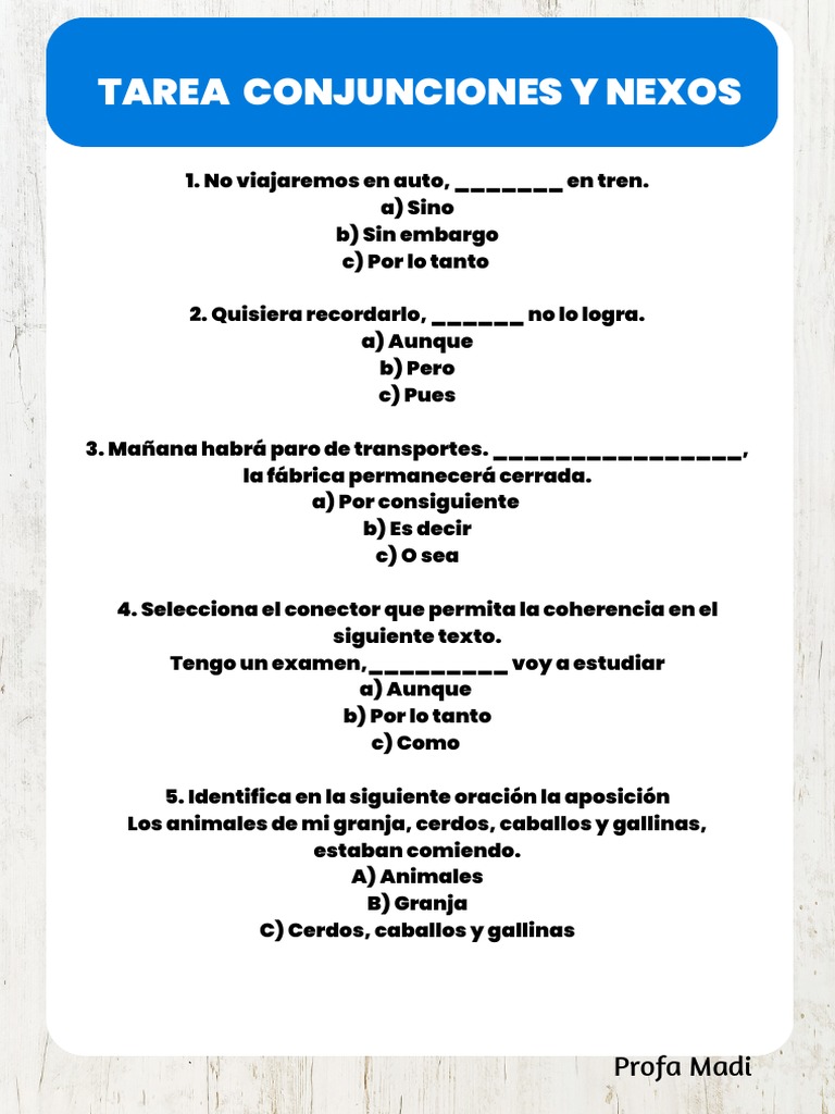 Tarea Nexos Pdf Mecánica Del Lenguaje Gramática