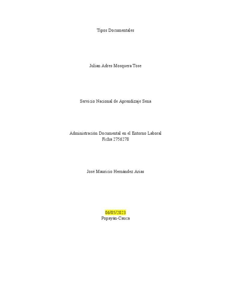 Tipos Documentales | PDF