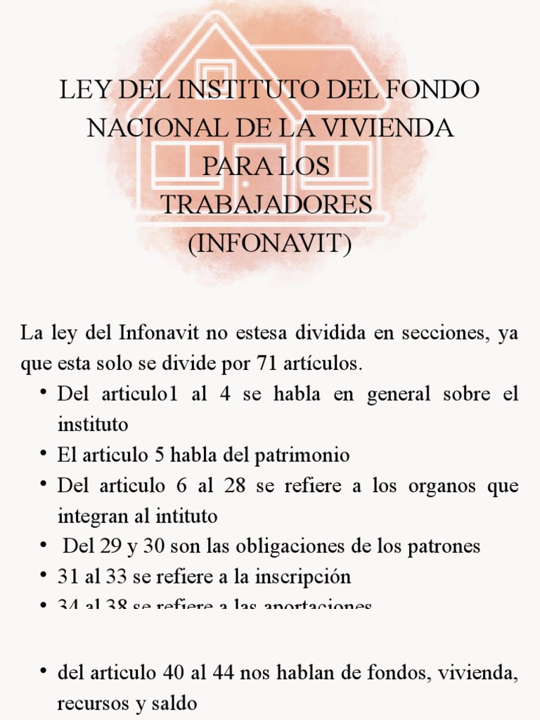 Ley del Infonavit: Estructura y Artículos | PDF | Fiscal | Justicia