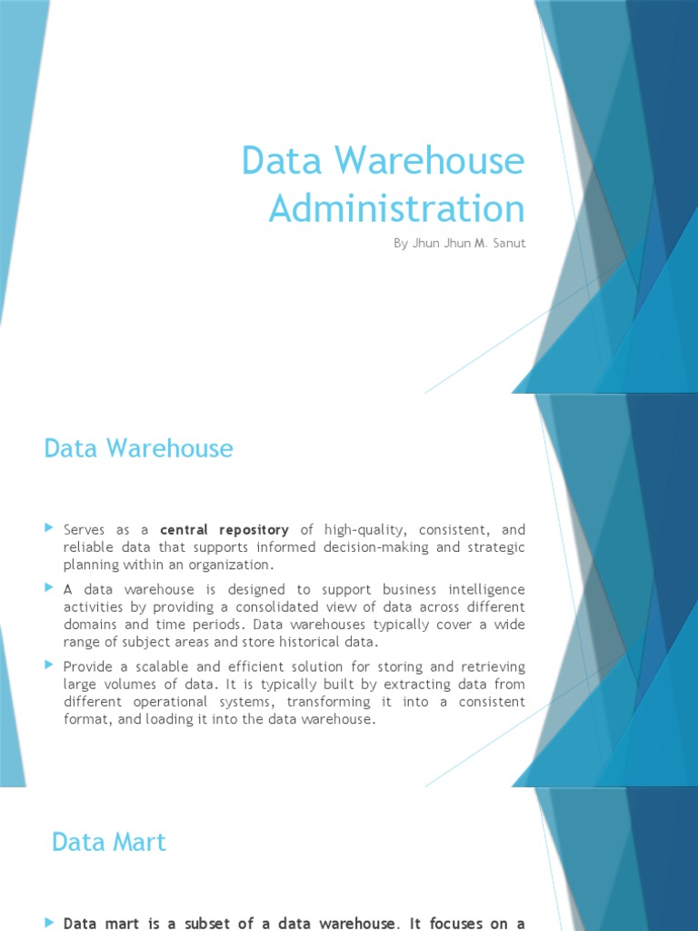 Data Warehouse Administration Overview | PDF | Data Warehouse ...