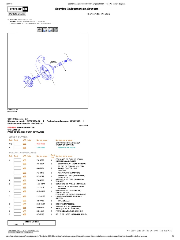 Pump Water 4160610 Reemplaza La Pieza 2W9729 | PDF