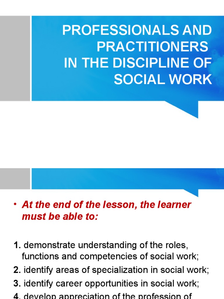 Professionals and Practitioners On Social Work | PDF | Social Work ...