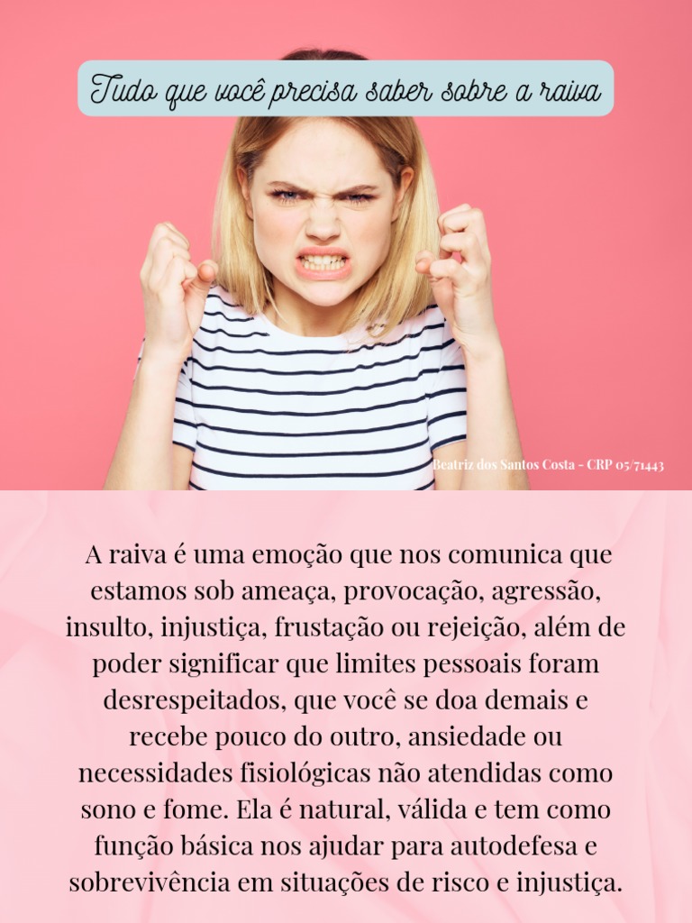 Tudo Que Você Precisa Saber Sobre Raiva Pdf Pensamento Ansiedade