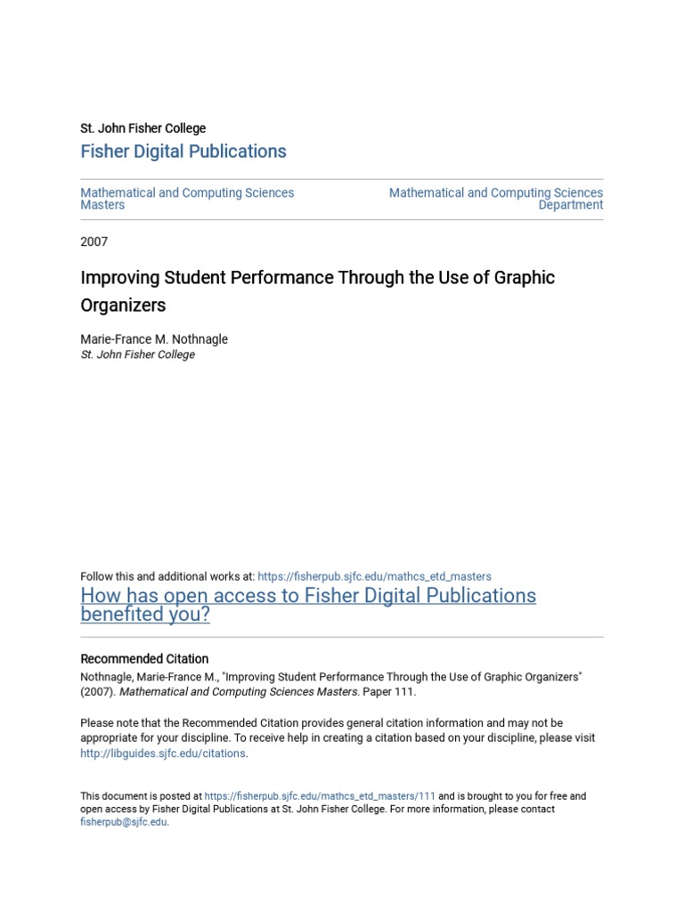 Improving Student Performance Through The Use of Graphic Organize | PDF ...