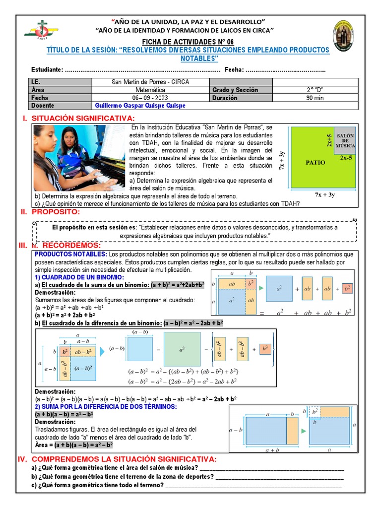 Ficha 7 - 2do - Eda5 | Descargar gratis PDF | Fórmula | Geometría