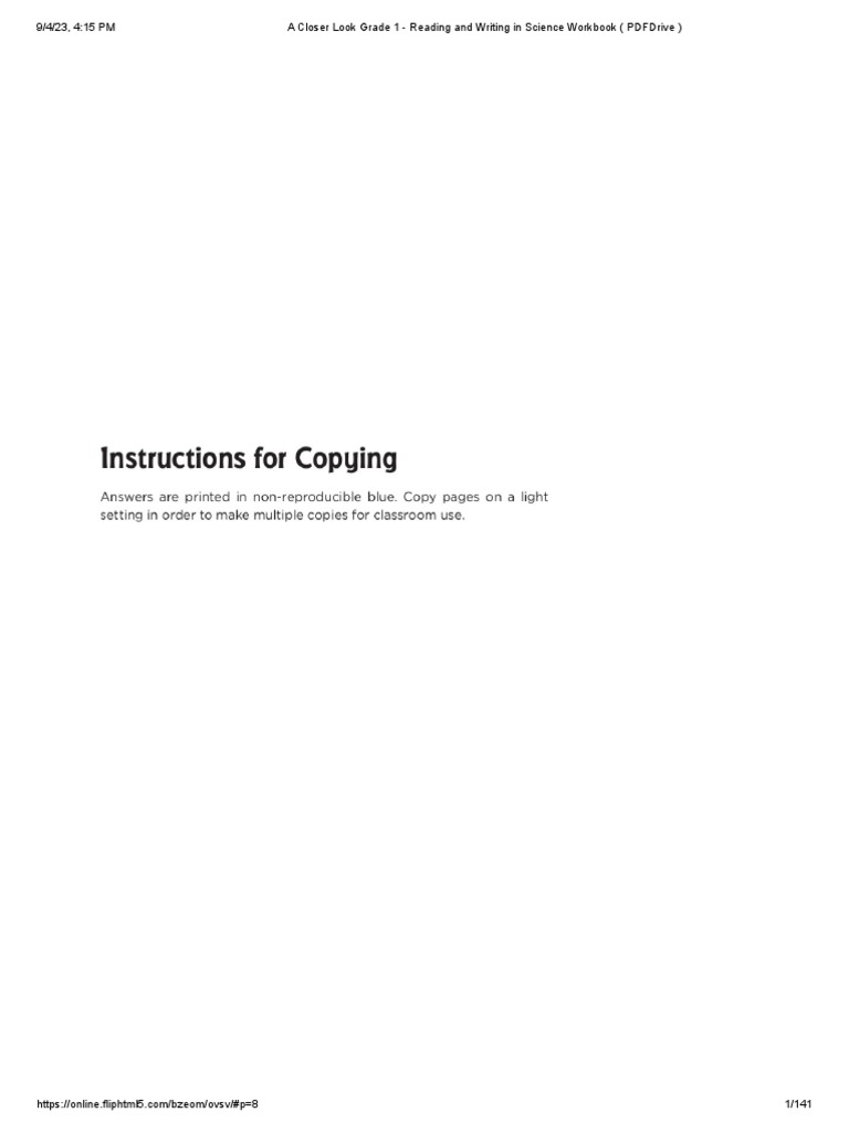 A Closer Look Grade 1 - Reading and Writing in Science Workbook ...