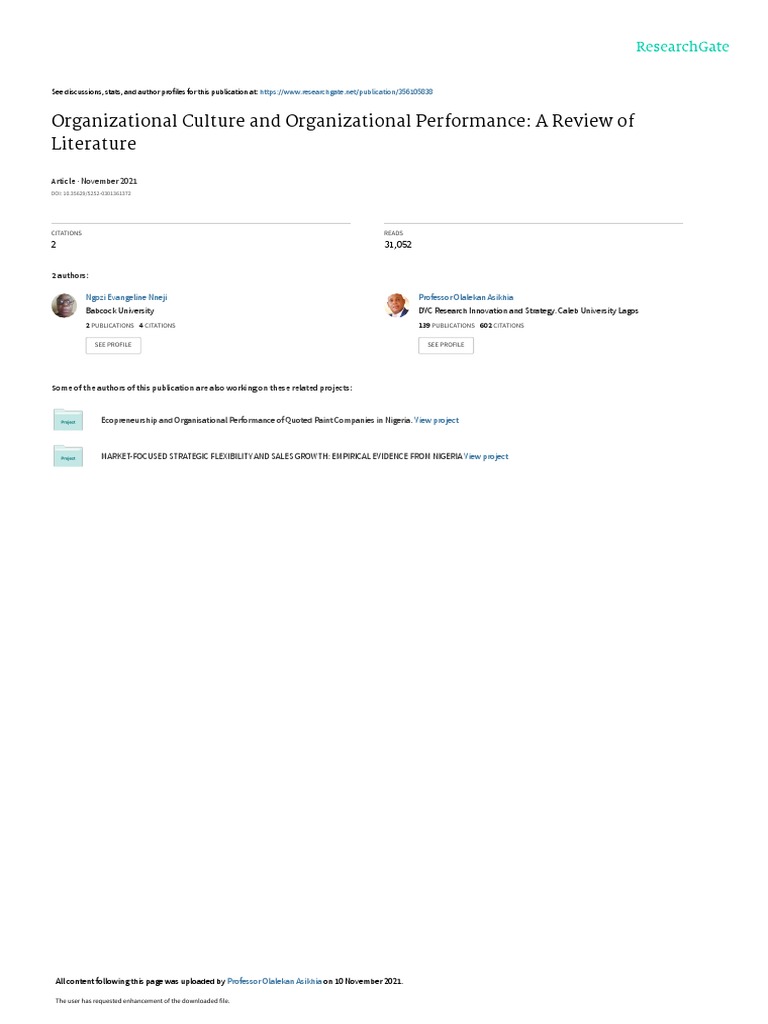 Organizational Culture | PDF | Organizational Culture | Goal