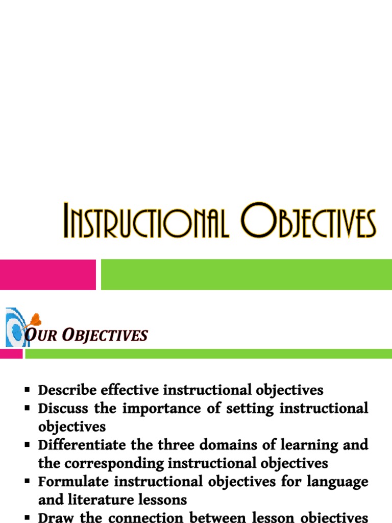 Instructional Objectives Pdf