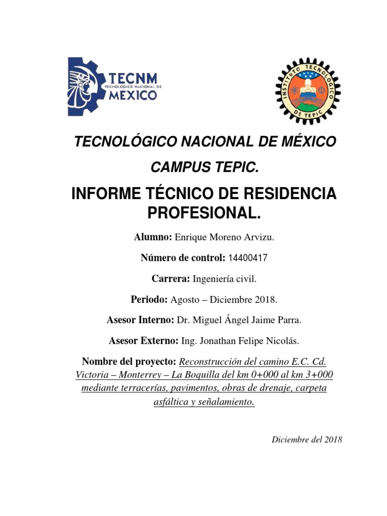Portada Proyecto - Residencia Profesional | PDF