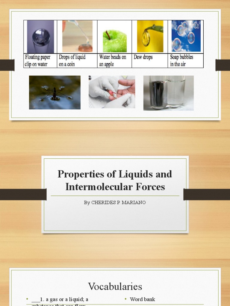 Properties of Liquids and Imf Lesson2 | PDF | Liquids | Evaporation