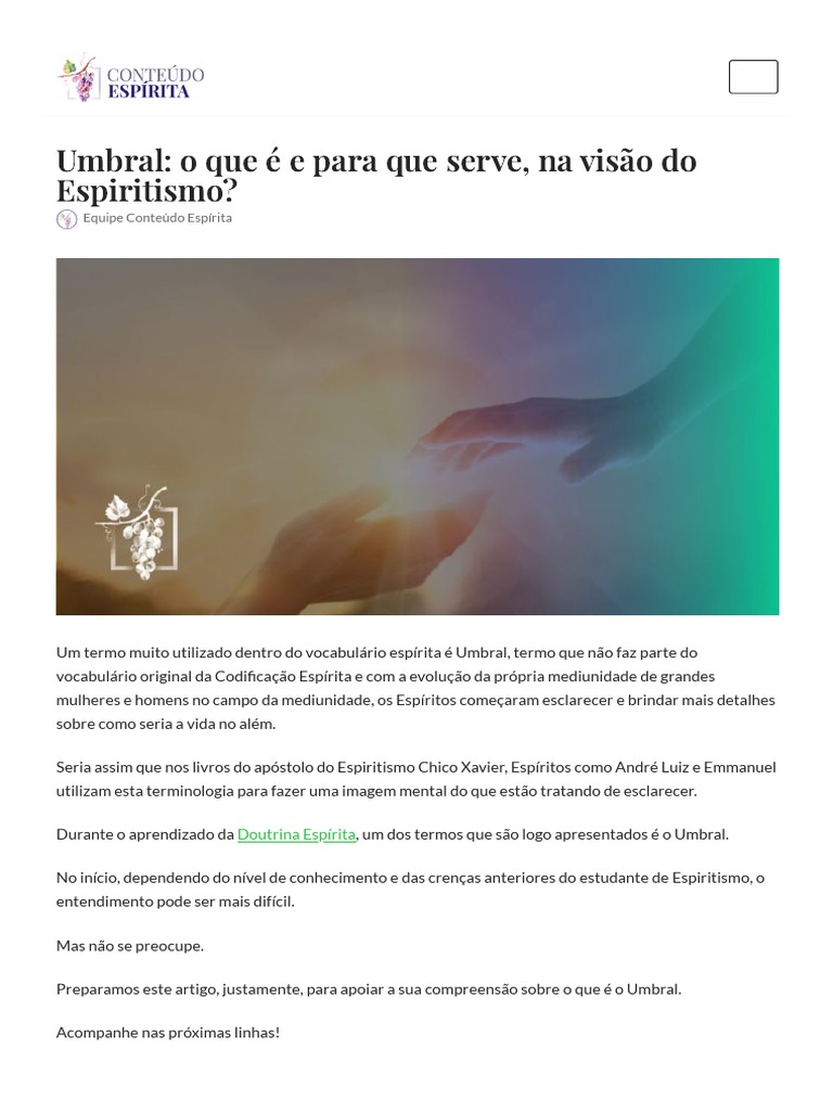 Significado do Umbral no Espiritismo | PDF | Espiritismo | Suicídio