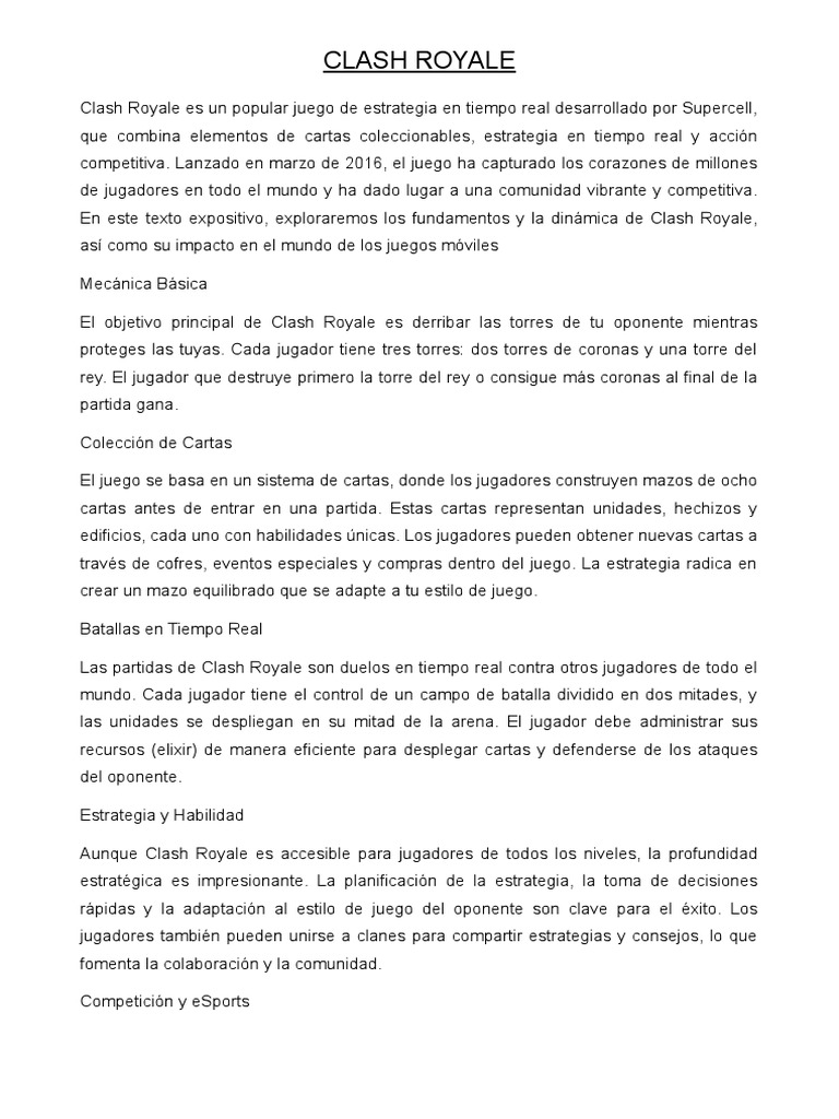 Clash Royale | PDF | Juego de azar