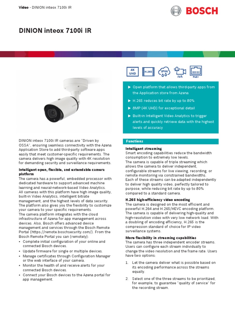 DINION Inteox 7100i Data Sheet enUS 88520674955 | PDF | Public Key ...