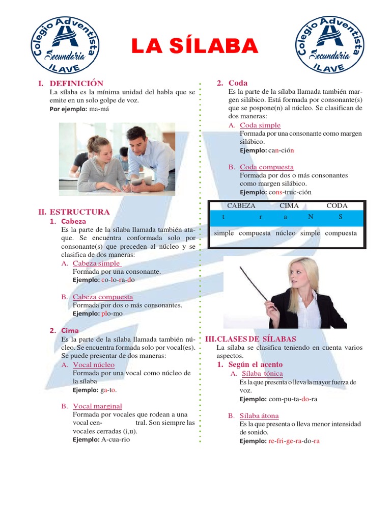 TEMA 1 - La-Sílaba | PDF | Sílaba | Vocal