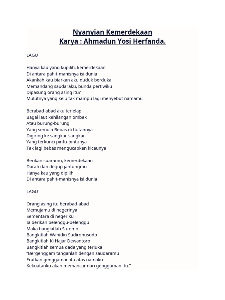 Puisi Kemerdekaan Ahmadun Yosi Herfanda | PDF