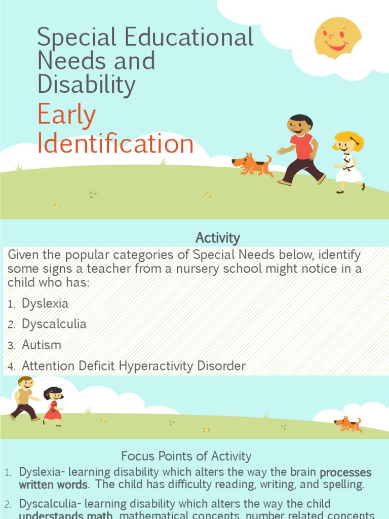 Early SEND Identification for Teachers | PDF | Learning Disability ...
