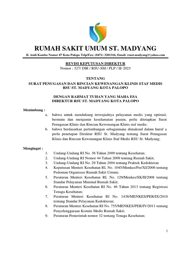 SK SPK Dan RKK Dr. Harpandi Rahim, M.Kes, SP - An-KIC-1 | PDF