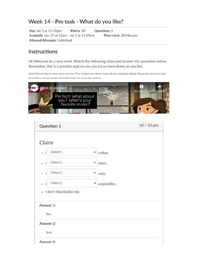 Week 14 - Pre-Task Quiz - Weekly Quiz | PDF