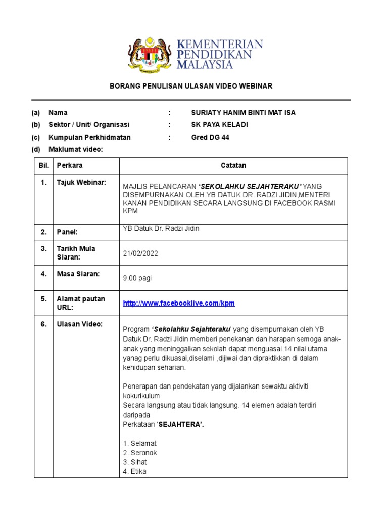 Ulasan Video Webinar | PDF