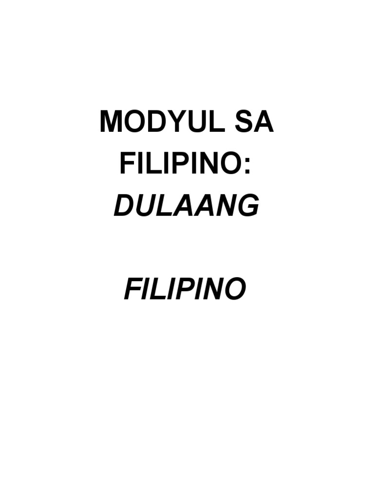 Toaz - Info Dulaang Filipino Modyul PR | PDF