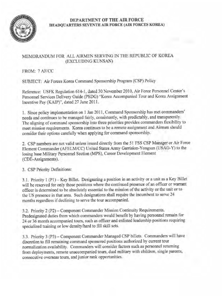 AF Regulation-Policy On CSP | PDF