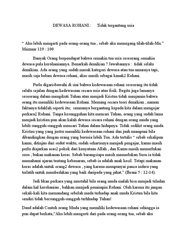 Dewasa Rohani | PDF