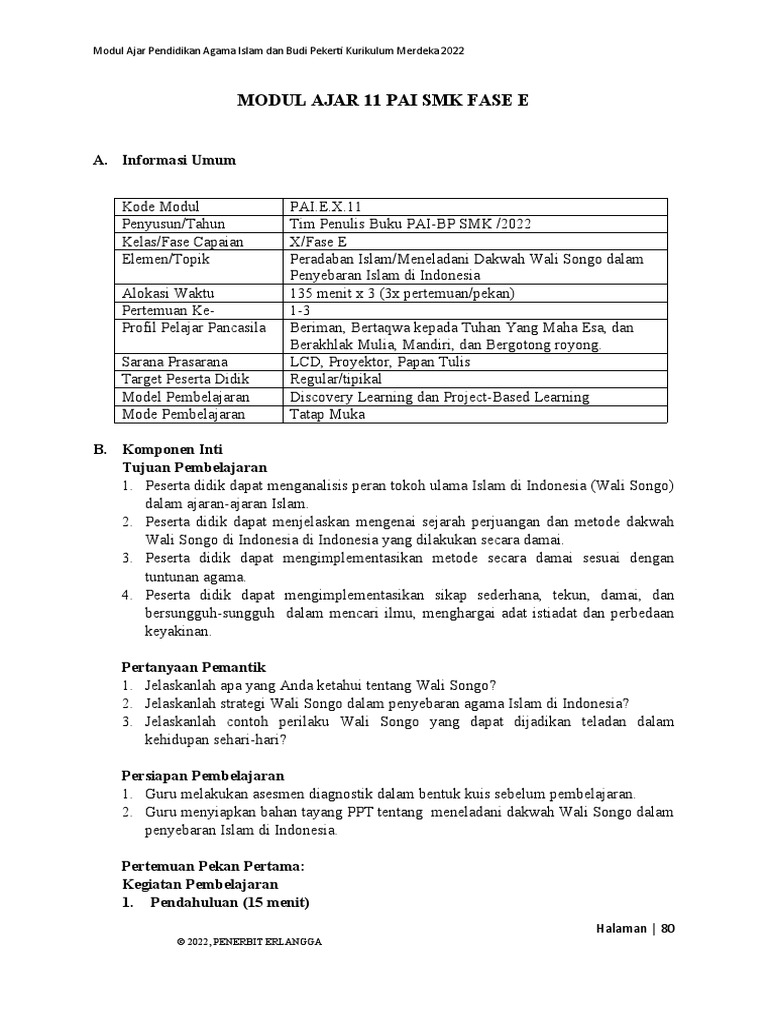 MODUL AJAR 11 PAI SMK KELAS X BAB 11 - Oke-Fin | PDF | Karier & Perkembangan