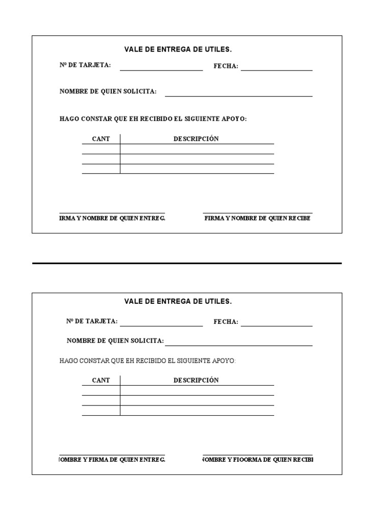 Vale de Entrega | PDF