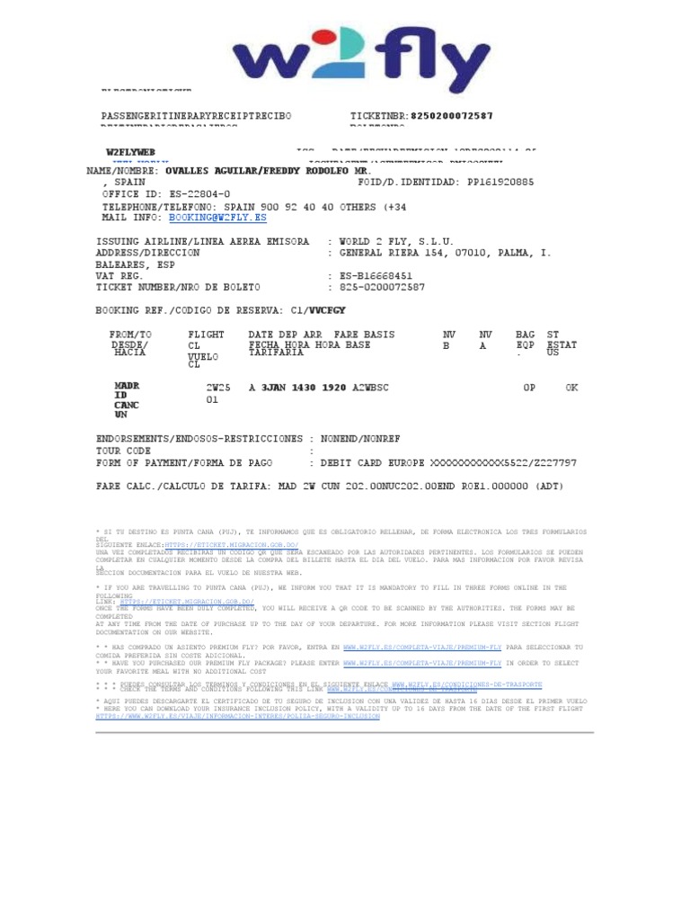 W2fly Familia Ovalles Mendez | PDF