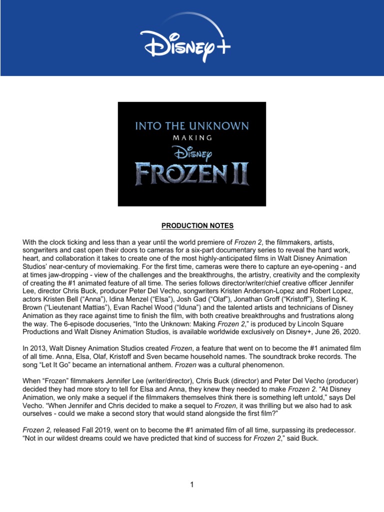 Behind the Scenes of Frozen 2 | PDF