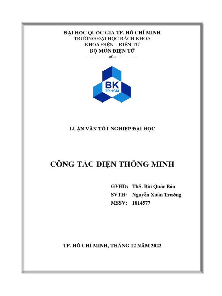 DTU 202 1Nguyễn Xuân Trường - Công tắc thông minh | PDF