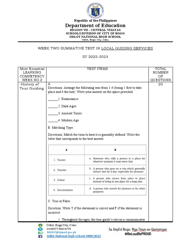 Local Guiding Services-Summative 2 | PDF