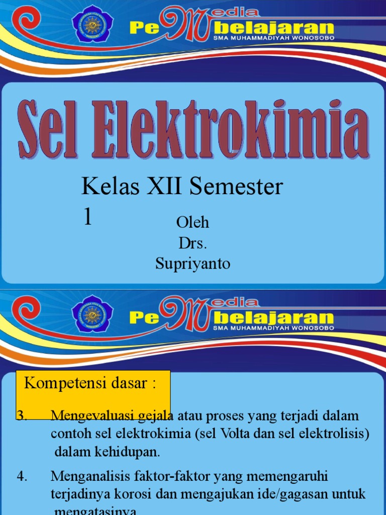 Sel Elektrokimia Sel Volta Dan Sel Elekt | PDF | Metode & Bahan Ajar | Teknologi & Rekayasa