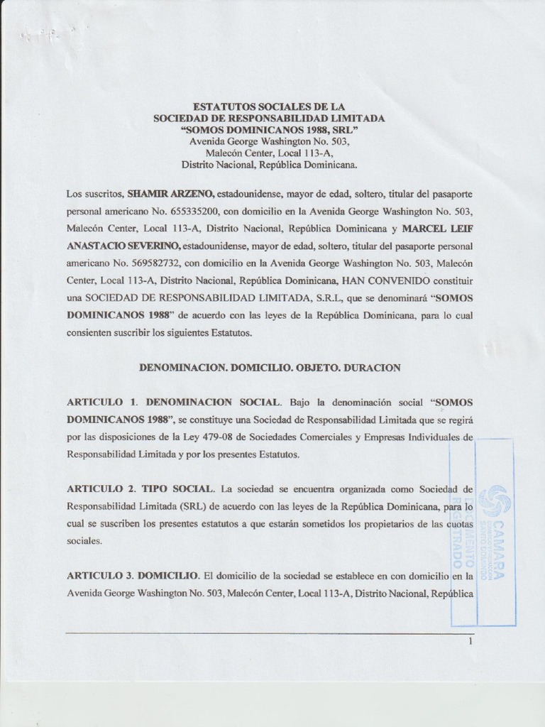 E Statuto SSD 1988 SRL | PDF