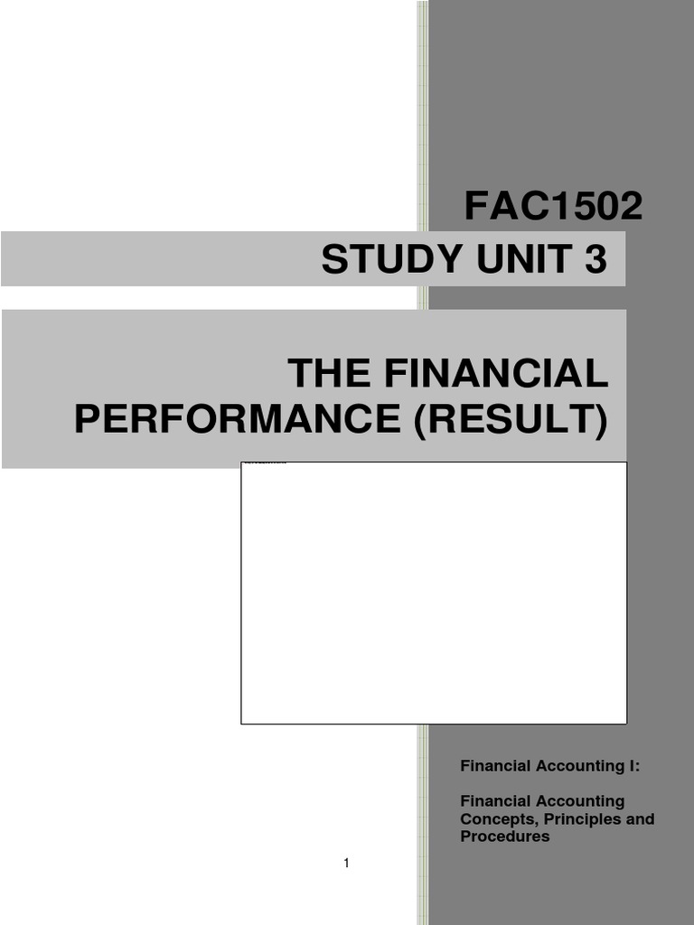 FAC1502 - Study Unit 3 - 2023 | PDF | Debits And Credits | Expense