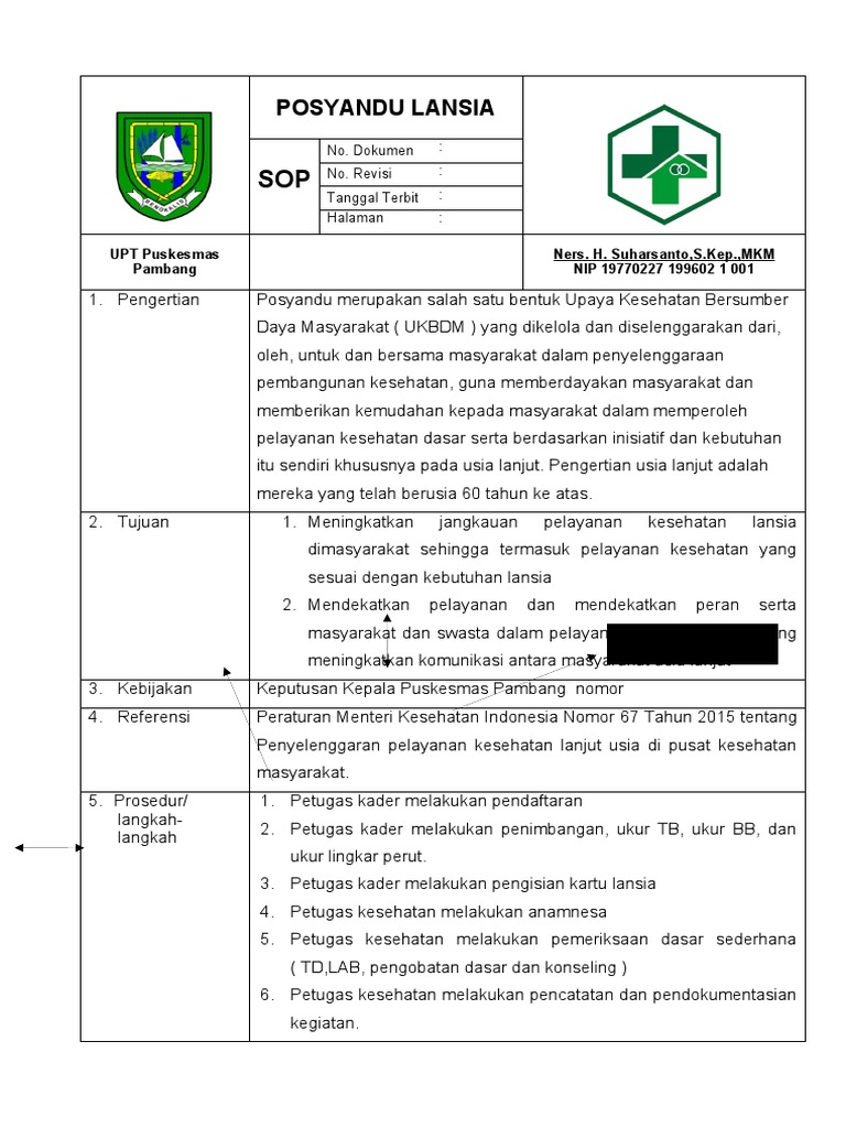 Sop Posyandu Lansia | PDF