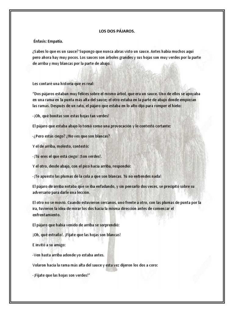 La Empatia LOS DOS PÁJAROS | PDF