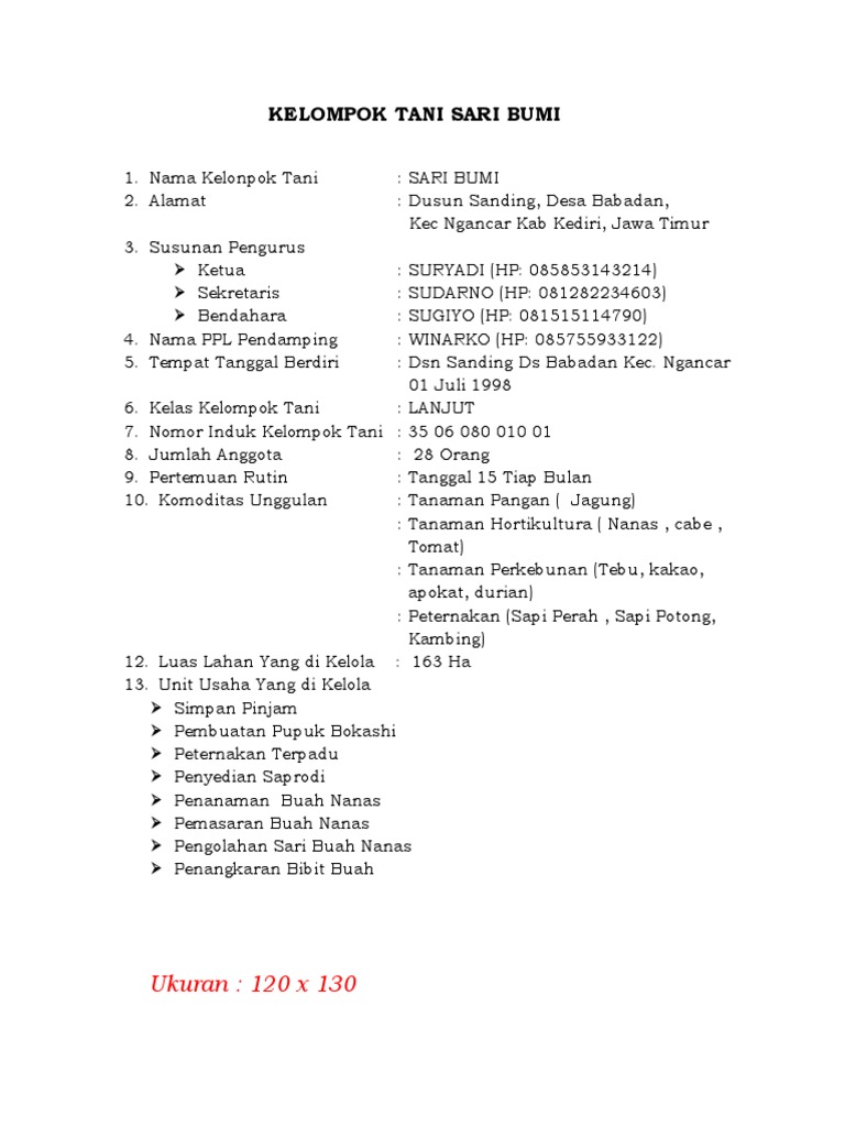 Kelompok Tani Sari Bumi | PDF
