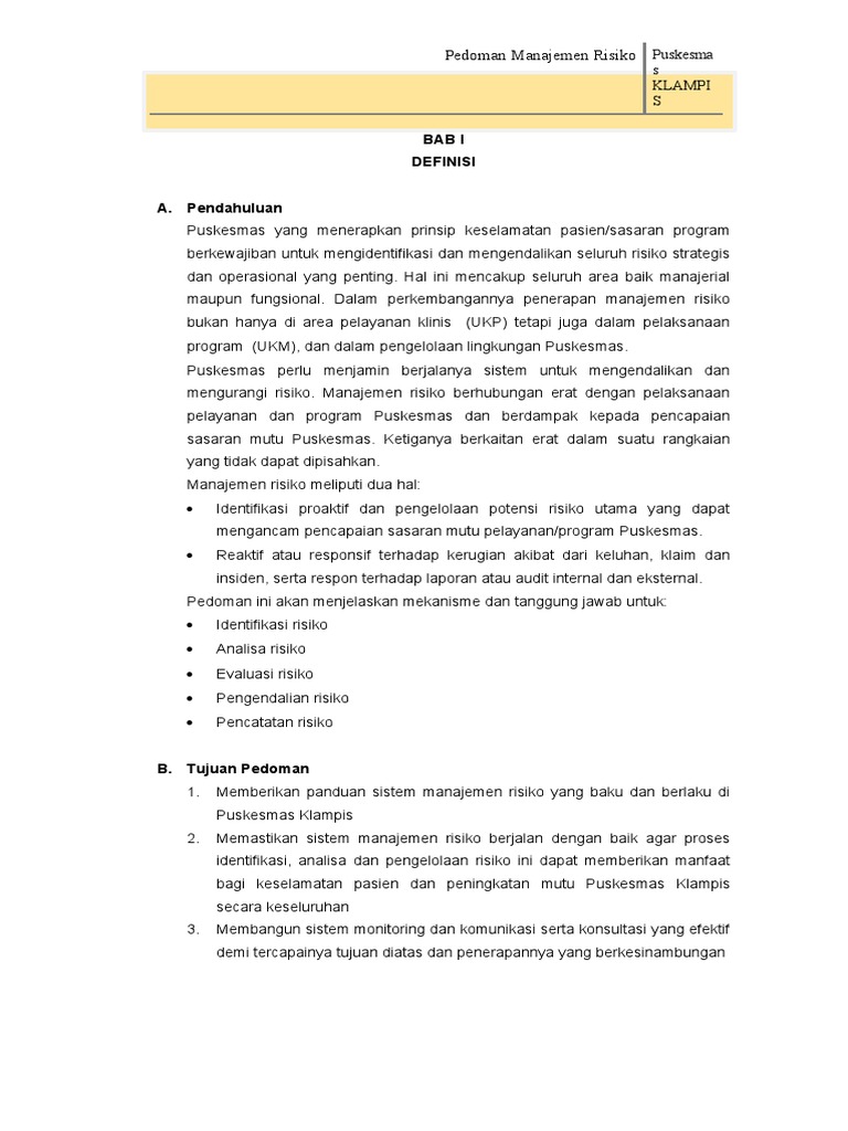 Panduan Manajemen Risiko | PDF | Sains & Matematika