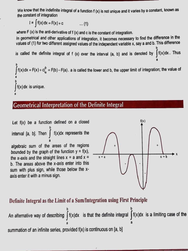 Definite Integral Part-1 | PDF