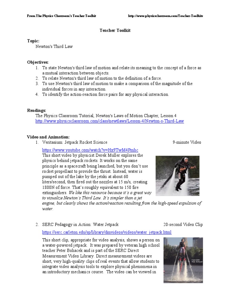 Newtons Third Law | PDF | Force | Newton's Laws Of Motion