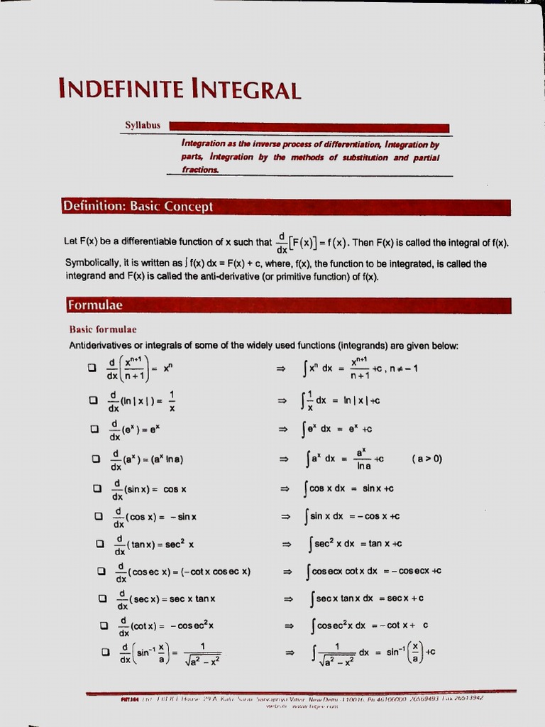 Indefinite Integral Part-1 | PDF