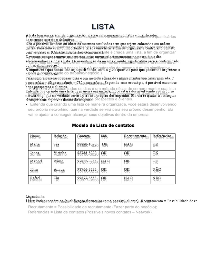 LISTA e AGENDAMENTO PDF | PDF | Recrutamento