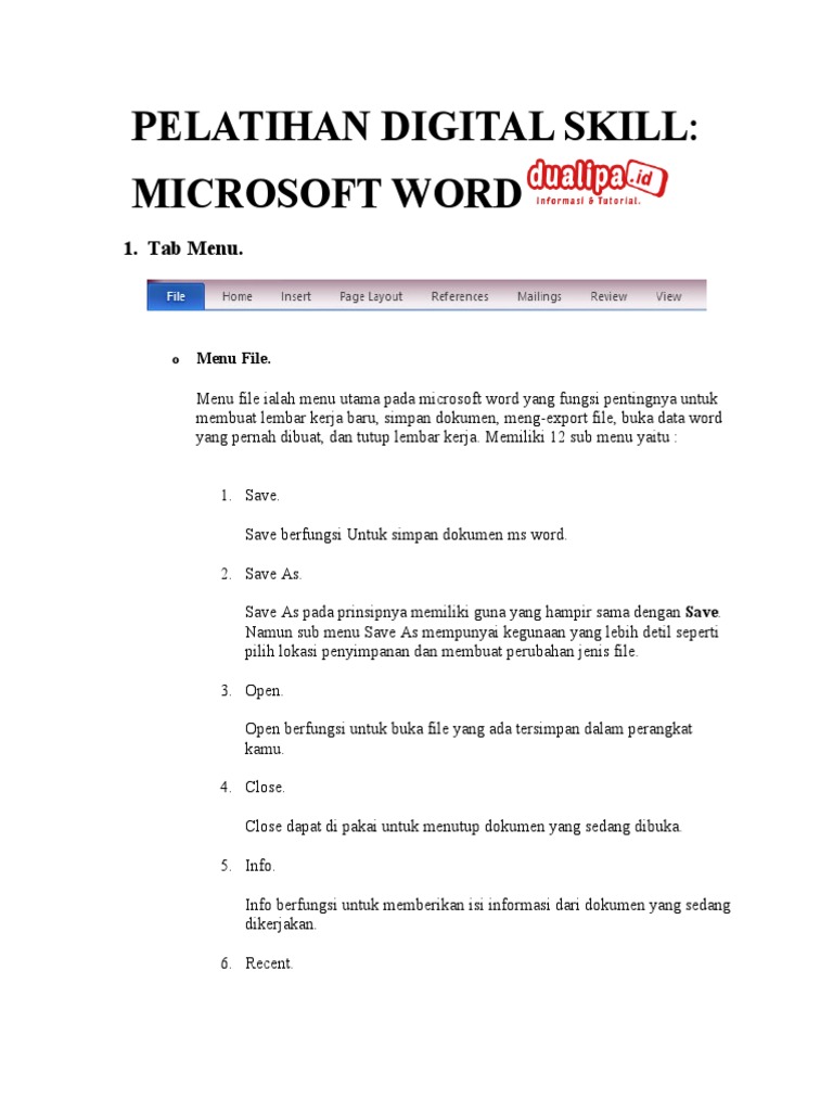 Materi Ms Word MMD (+praktek) | PDF