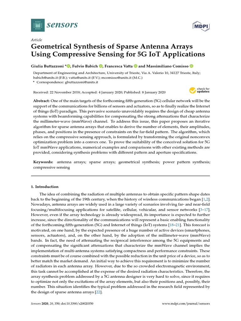 Sensors 20 00350 | PDF | Mathematical Optimization | Matrix (Mathematics)