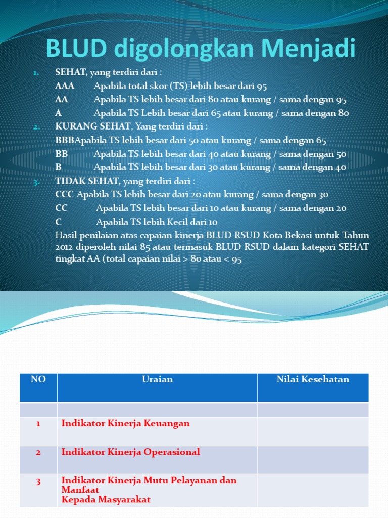 Kinerja BLUD RSUD Kota Bekasi 2012 | PDF