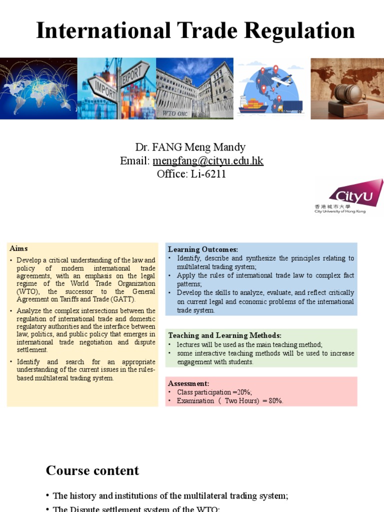 International Trade Regulation Lecture One Slides | PDF | World Trade ...