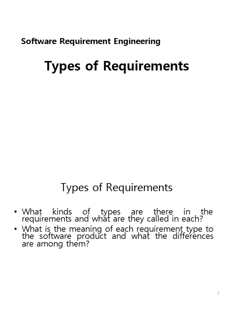 Chapter One - Types of Requirements | PDF | System | Reliability ...