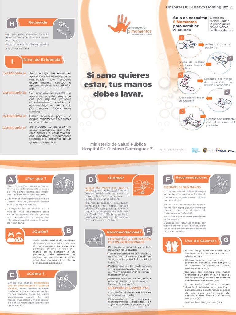 Triptico Higiene de Manos Actualizado | PDF | Lavado de manos | Medicina