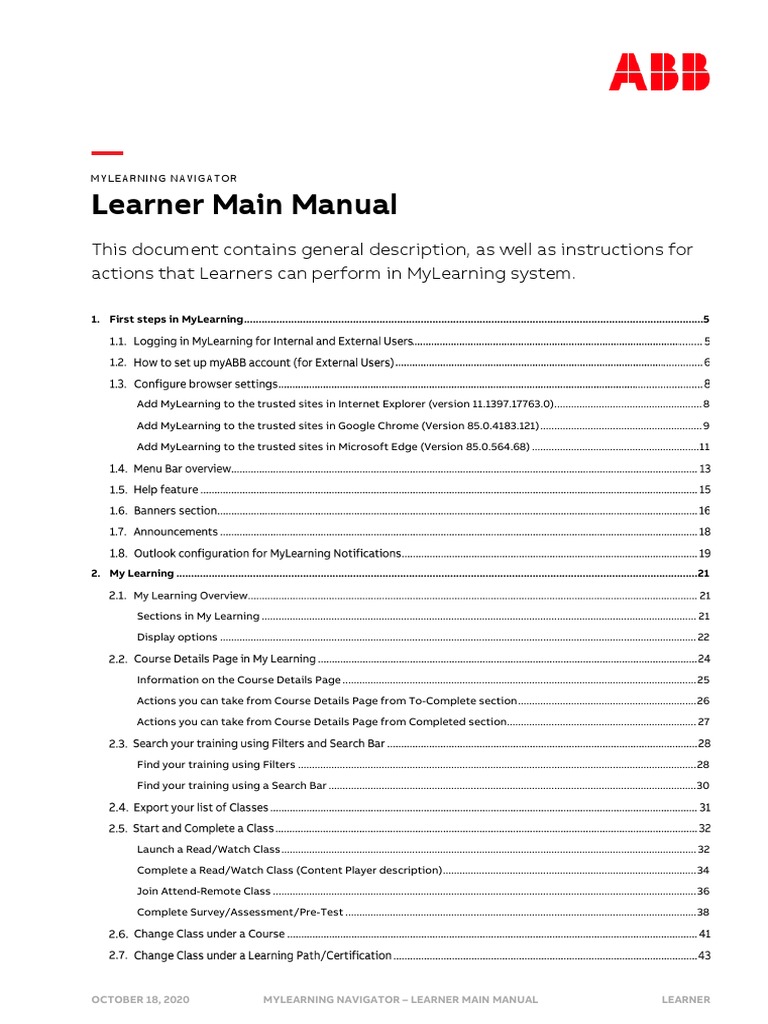 MyLearning Navigator Learner Manual | PDF | Icon (Computing) | Login
